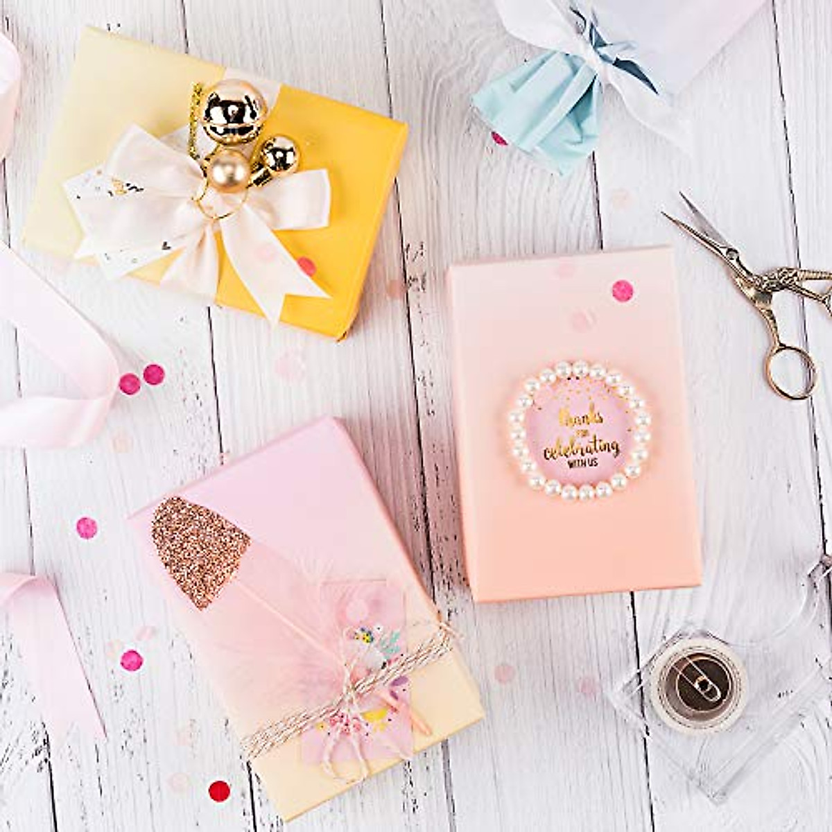 WRAPAHOLIC Wrapping Paper Roll - Gradient Color for Birthday, Wedding, Holiday Baby Shower - 4 Rolls - 30 inch X 120 inch Per Roll