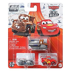 Disney Cars On The Road Mini Racers Salt Flats 3-Pack with Super Speed Mater, Lightning McQueen & Datz Jammin