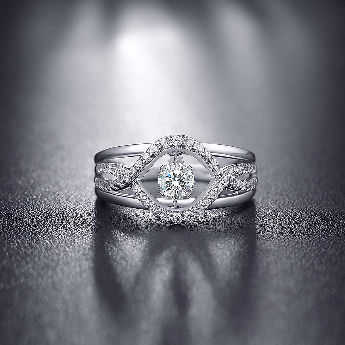 Engagement Rings Wedding Rings Promise Rings for Women Engagement Wedding Rings for Her CZ Diamond Rings Sterling Silver Rings for Women Oval Rings Cubic Zirconia Wedding Rings Simulated Diamond Rings