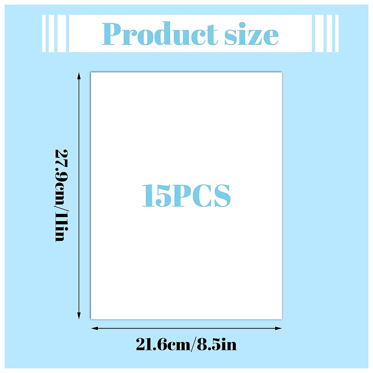 15 Sheets White Cardstock 8.5 x 11, 250gsm/92lb Thick Paper Cardstock Paper for Invitations, Crafts, Card Making, Printing, Wedding, Drawing, Scrapbook Supplies