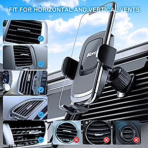 IKOPO Phone Mount for Car Vent [Upgrade Metal Hook - 100% Never Fall], Universal Car Cell Phone Holder Suitable for All iPhone, Samsung, LG and More【Fit for Big Phones & Thick Case】