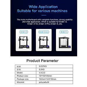 Creality Ender 3 Pro Silent Mainboard V4.2.7 with TMC2225 Driver Marlin 2.0.1 for Ender 3/Ender 3 Pro/Ender 3 V2/Ender 5