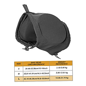 XJKLBYQ Dog Ear Muffs Noise Protection Noise Cancelling Headphones for Dogs, Dog Earmuffs, Dog Ear Plugs for Dog Ear Protection Winter Dog Wrap with Drawstring Fixing L