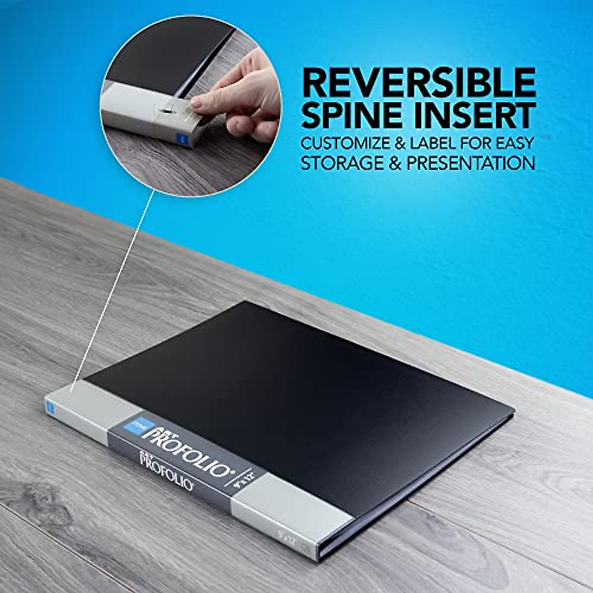 Itoya Original Art ProFolio 9x12 Black Art Portfolio Binder with Plastic Sleeves and 48 Pages - Portfolio Folder for Artwork with Clear Sheet Protectors - Presentation Book for Art Display and Storage