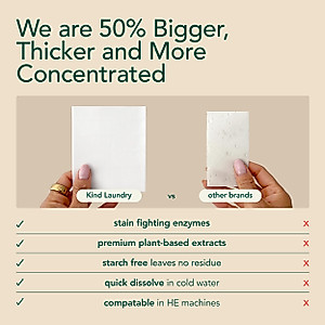Kind Laundry Detergent Sheets Stain-Fighting Enzymes - Plant Powered Eco-Friendly Laundry Soap Sheets - Home or Travel Laundry Detergent - Ocean Breeze, 60 Loads (Mom's Choice Award Winner)