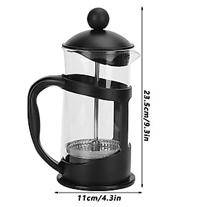 KUIKUI French Press Coffee Maker, Espresso Tea and Coffee Maker, High Temperature Resistant Borosilicate Glass Coffee Press Teapot for Camping Travel Gifts, Black (1000ml)