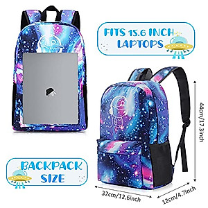 SAMIT Anime Luminous Backpack with Pencil Case for Teen Boys and Girls,College School Daypack Lightweight Laptop Bag