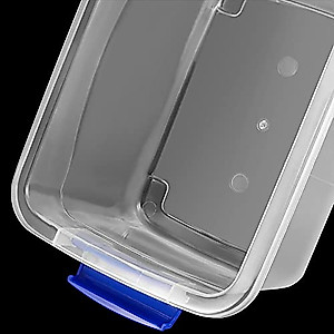 HAKZEON 4 Pack 6 Quart Plastic Storage Bins with Lids and Handles, Plastic Storage Boxes with Lids, Small Latch Boxes for Storing Snacks, Towels, Toys, Beverages, Crafts, Cosmetics
