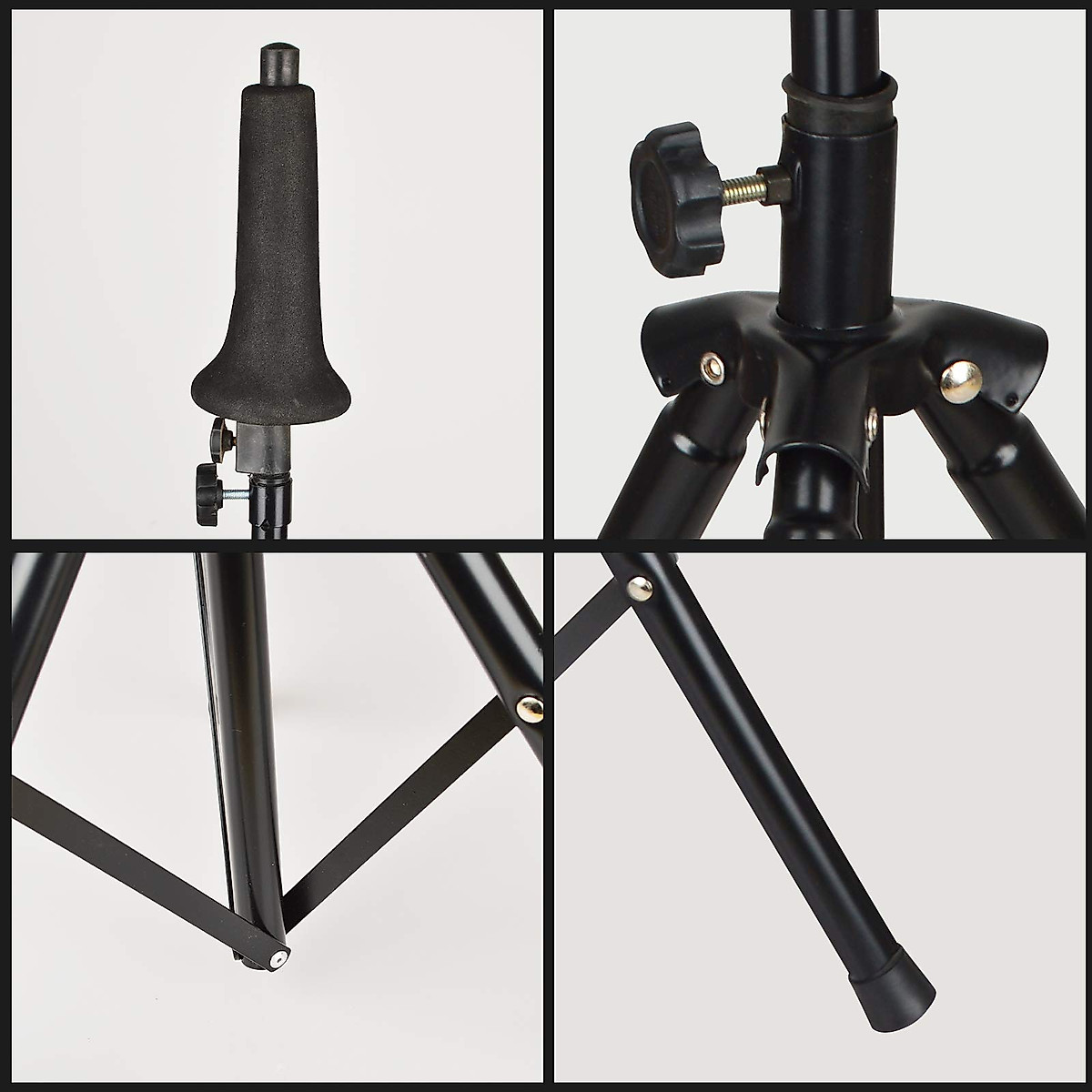 Trombone Stand Portable with Cushioned Bell Mount, Black Finish Height Adjustable 40.94-57.5inch