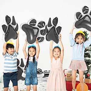Hungdao 9 Pcs 28 x 26 Inch Dog Paw Balloons Paw Print Foil Balloons Large Puppy Birthday Party Supplies Balloons for Baby Shower Pets Dog Themed Party Decorations (Grey)