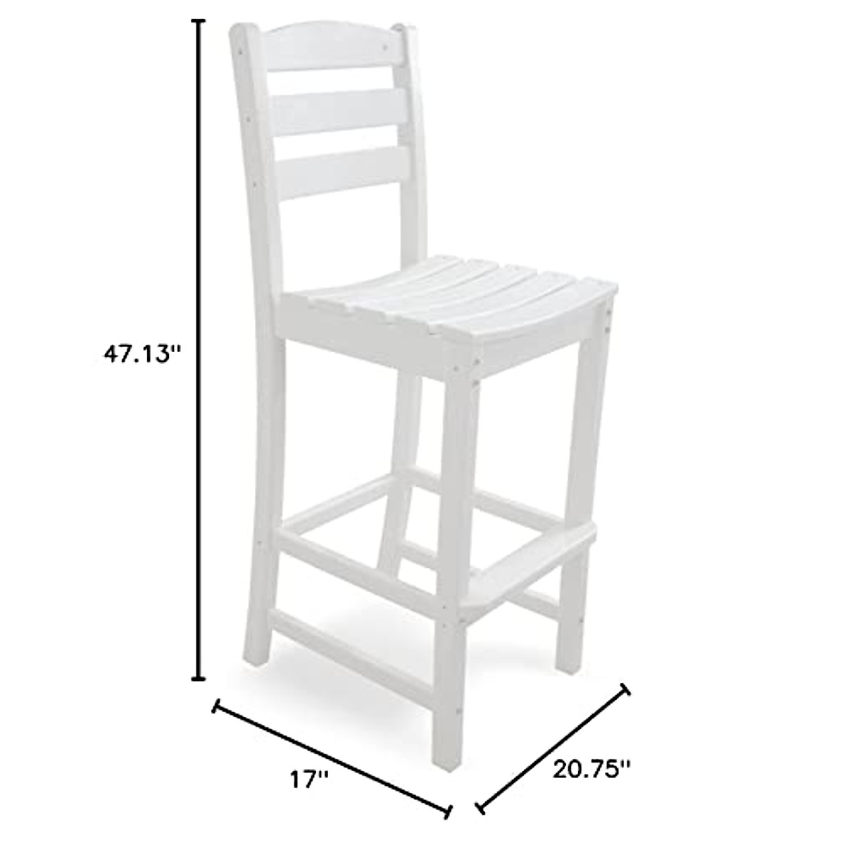 POLYWOOD TD102WH La Casa Café Bar Side Chair, White