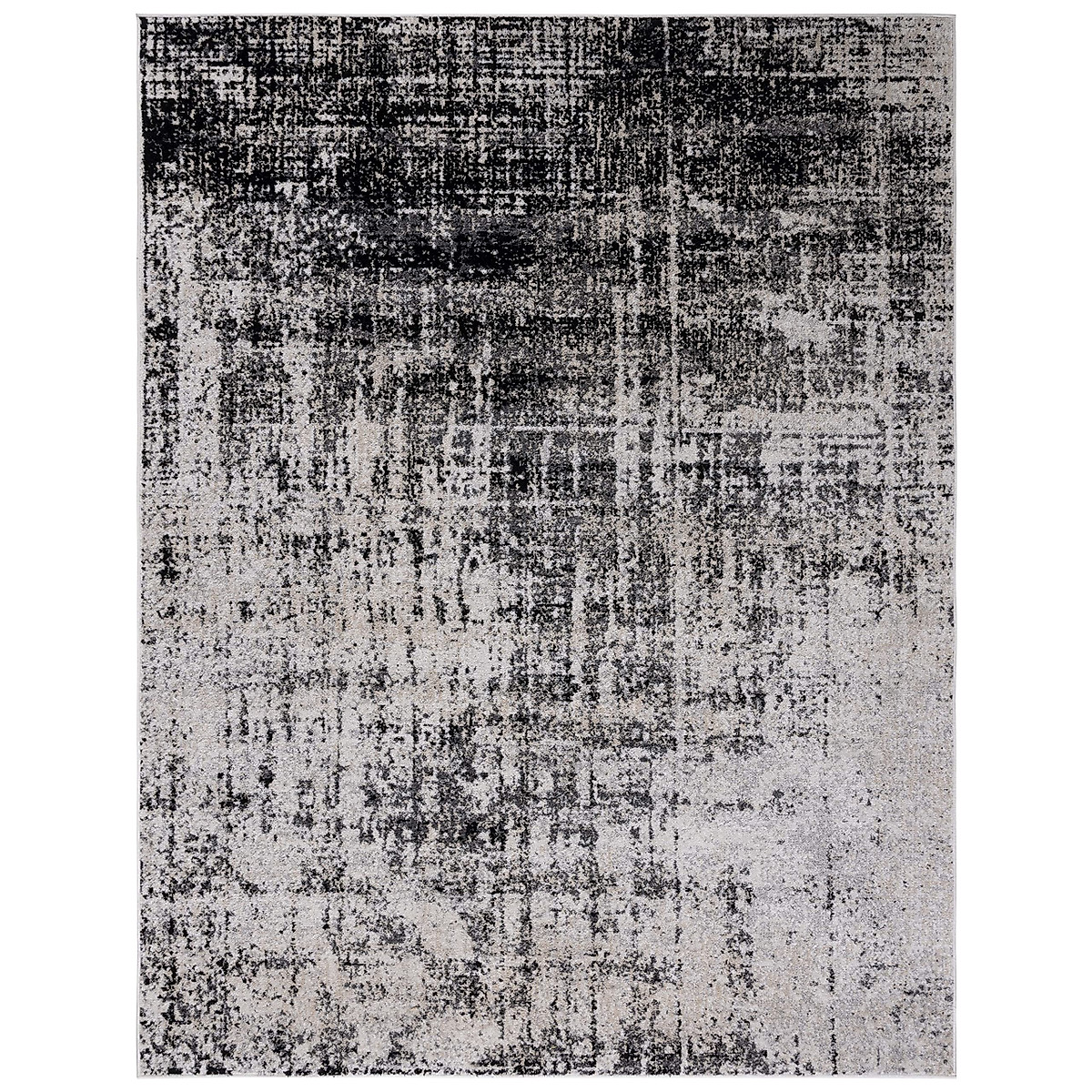 SAFAVIEH Adirondack Collection Area Rug - 9' x 12', Silver & Black, Modern Abstract Design, Non-Shedding & Easy Care, Ideal for High Traffic Areas in Living Room, Bedroom (ADR207D)