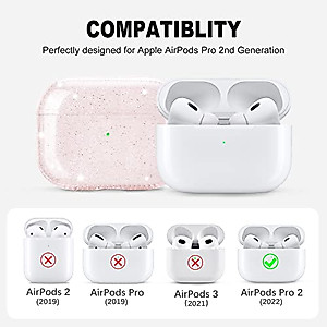 KOREDA for Airpods Pro 2nd Generation/1st Generation Case (2022/2019), Soft Clear TPU Bling Crystal Transparent Airpod Pro 2 Case Shockproof Protective Cover for Airpods Pro 2nd/1st Gen