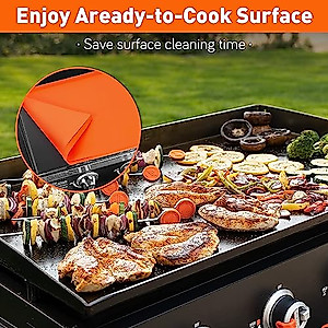 Wohbay Griddle Mat for Blackstone, 36" Food-Grade Silicone Cover Mat for Griddle Surface, Griddle Accessories, Griddle Outdoor Protector - Orange