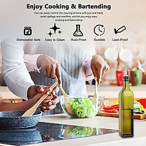 HARSKIYER 10pcs Black Pour Spouts for Liquor Bottles, Stainless Steel Bottle Pourers Tapered Spout for 3/4" Bottle Mouth