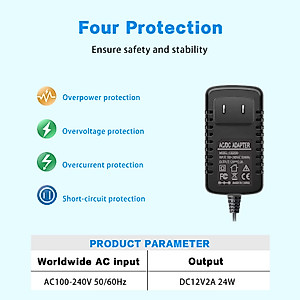 12V 2A 24W Power Supply AC 100V-240V to 12V 2A Adapter Wall Mounted 12V Switching for DC12V CCTV Camera LED Strip Light rc Balance Charger