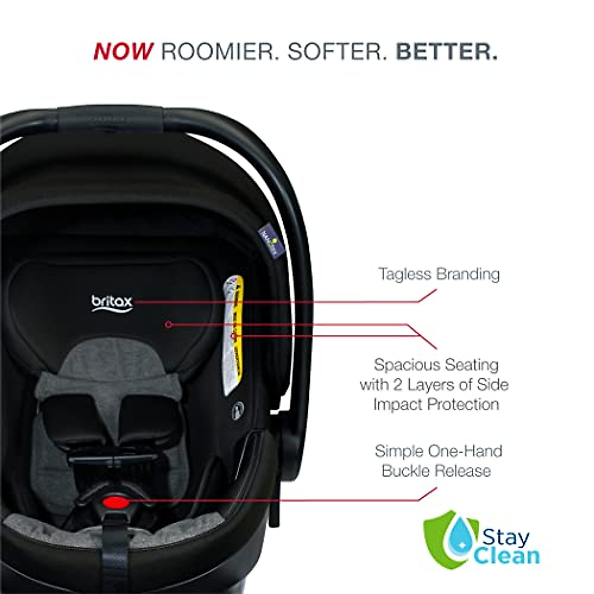 Britax B-Safe Gen2 FlexFit Infant Car Seat, StayClean - Stain, Moisure & Odor Resistant Fabric