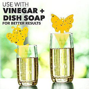 Fungus Gnat Sticky Traps For Plants. 16 Pack Gnat Traps with Ties. Yellow Sticky Traps for Gnats, Bugs, Flying Insects. Outdoor Gnat Killer For House. Knit Sticky Fruit Fly Traps for Indoor Houseplant