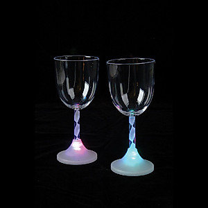 Flashing Panda Set of 4 LED Light Up Flashing 9 oz Novelty Acrylic Wine Goblets