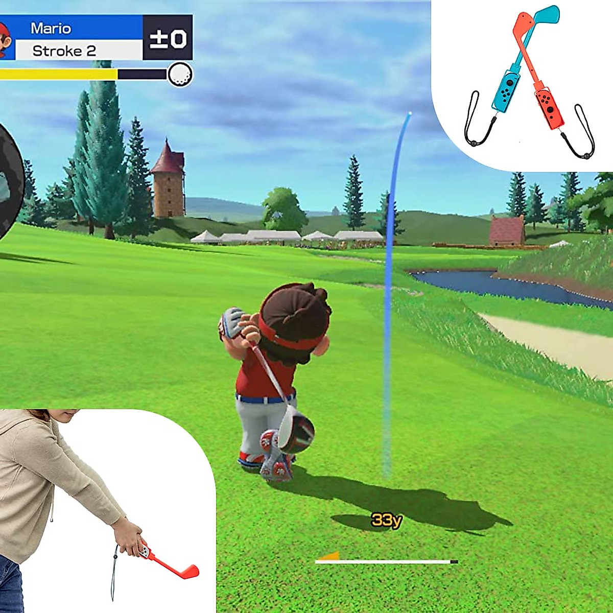 Mviioe for Switch Accessories Bundle Compatible with Nintendo Switch/Switch OLED for Nintendo Switch Sports Games with Leg Straps, Tennis Rackets, Glof Clubs, Sword, Wrist Straps(9 in 1)