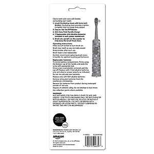 Amazon Basics Kids Battery Powered Toothbrush, 2 Count, 1 Pack (Previously Solimo)