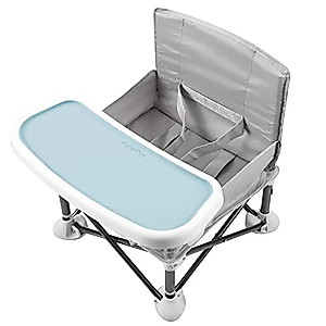 PandaEar 2 Pack Portable Baby Seat Placemats| Silicone Table Placemats Food Grade Mats for Kids Baby Toldder| BPA Free Non Slip Eating Table Mat Lightweight Portable (Placemat Blue/Grey)