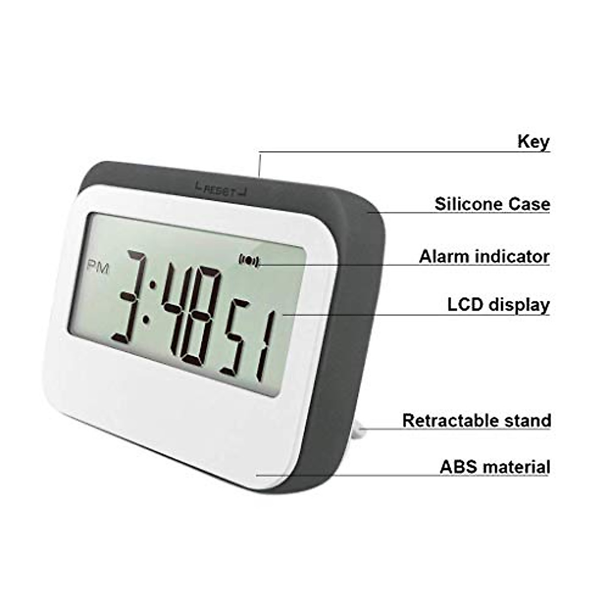 VPAL Digital Kitchen Timer 12/24 Hours Alarm Clock with Magnetic Back and Retractable Stand, Large LCD Display