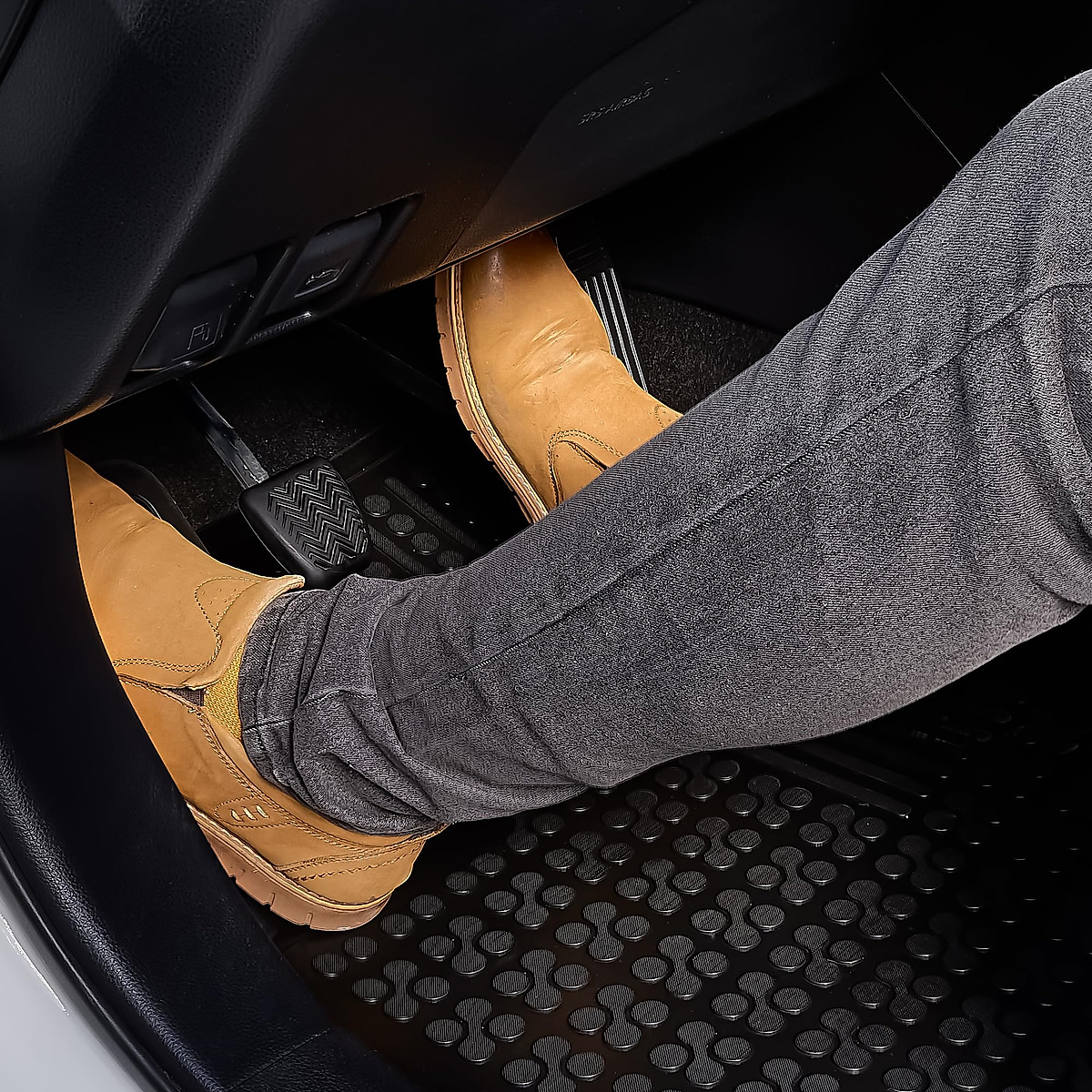 Rezaw-Plast Car Mats for 2002-2012 Mini Cooper One Floor Mats All Weather Custom Fit Tailored Anti Slip All Season Floor Liners Set Black (14-24 Mini Cooper S Floor Mats & Cargo Mat)