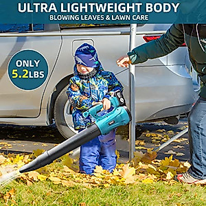 Electric Cordless Leaf Blower,460CFM 6-Gear Wind Speed Regulation, Lightweight Leaf Blower Cordless With Battery And Charger For Lawn Care, Patio, Blowing Leaves And Snow Electric Handheld Leaf Blower