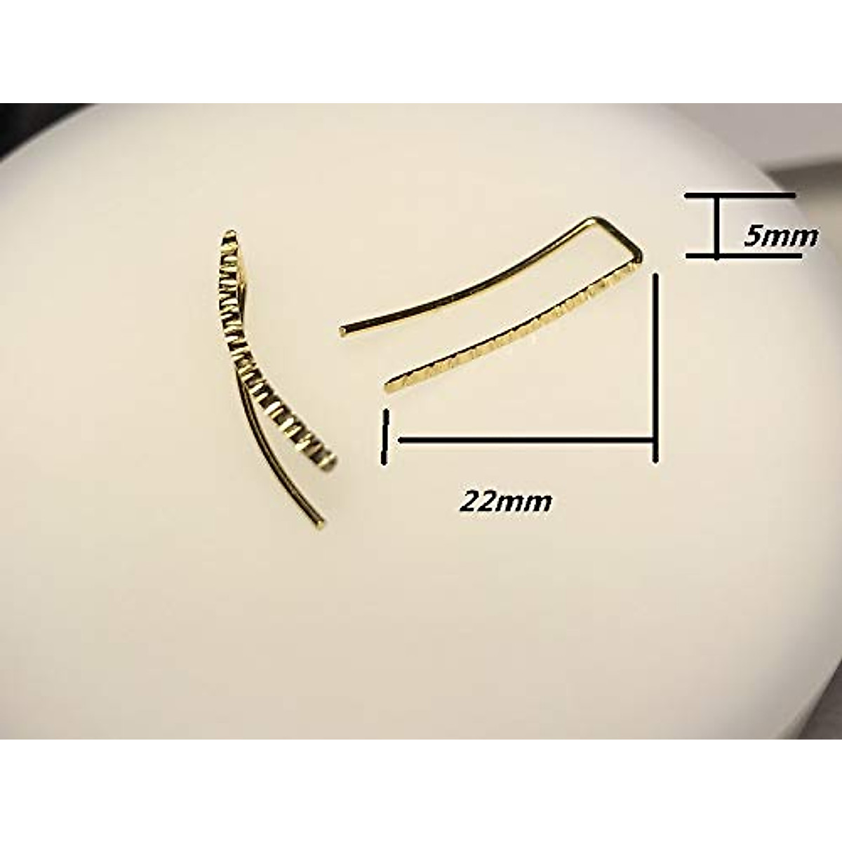 Gold Ear Climber - Dainty Hammered Ear Crawler Simple Minimalist 14k Gold Filled Ear Climbers