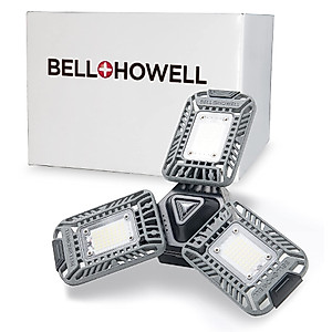 Bell+Howell Triburst Motion Sensor Technology, ASON TV 4000 Lumens / 6500 Kelvin Indoor, Ultra Bright Lighting with 144 LED Bulbs and Multi-Directional Triple Panel Bedroom, Garage, Ceiling Light