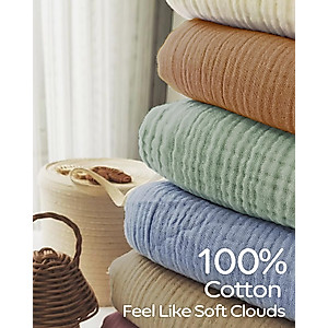 Mom Beebi Muslin Swaddle Blankets, 100% Muslin Cotton Swaddle Blanket for Unisex, 4 Pack Skin-Friendly and Breathable Baby Blankets, 47 x 47 inches - Autumnal Warmth