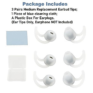 CYADCI Earbud Tips Medium 3 Pairs Soft and Comfortable Silicone Earbud Tips Noise Isolation Tips White Earbud Replacement Tips Compatible with Bose SoundSport Freestyle /IE2 /IE3 Earphones