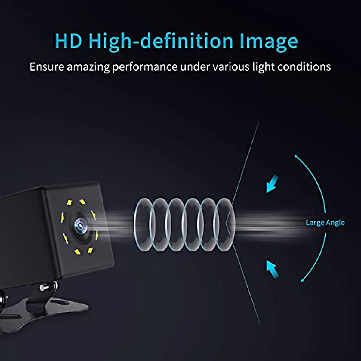 Backup Camera for Car Front & Back Rear View Camera: Night Vision HD 170 Degree Wide View Angle with 8 LEDs, License Plate Backup Camera Waterproof Reverse Camera for Cars/Truck/Camper