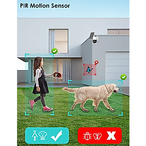 ANBERX Outdoor Security Camera, 2K/3MP Night Vision Security Cameras Wireless Outdoor with PIR Motion Sensor IP66 Waterproof Solar Camera Security Outdoor(Black)