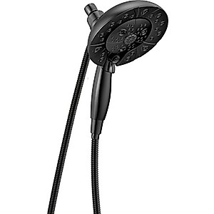 Delta Faucet 5-Spray In2ition Dual Shower Head with Handheld Spray, H2Okinetic Matte Black Shower Head with Hose, Showerheads, Handheld Shower Heads, Magnetic Docking, Matte Black 58480-BL-PK