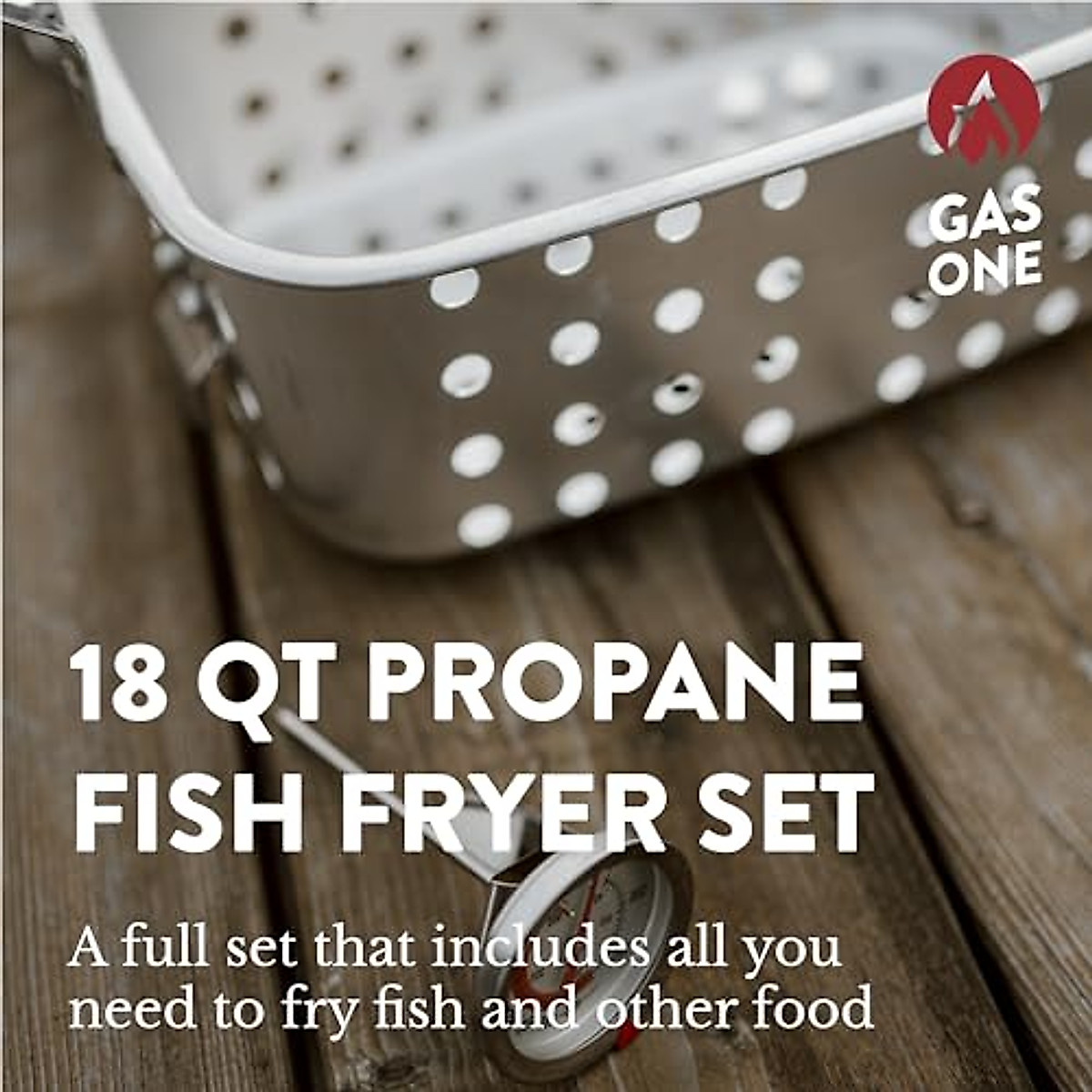 Gas One Double Fryer with 2 Baskets Propane Burners for Outdoor Cooking – Heavy Duty 18Qt Aluminum Pot Outdoor Deep Fryer with Cast Iron Burner – Propane Deep Fryer with Thermometer