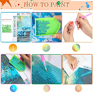 MANUKS 5D Angel Diamond Painting Kits The Girls in The Water Diamond Painting Full Round Diamond Crystal Art Kits for Adults and Kids, for Home Decor & Bedroom Decor 12x16 Inch