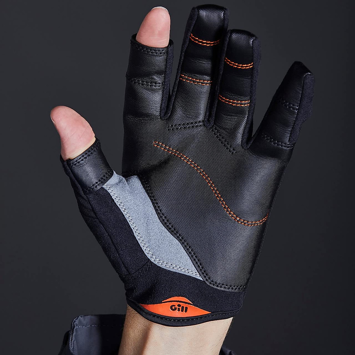Gill Championship Sailing Gloves - Long Fingers with Exposed Finger and Thumb - Dura-Grip Fabric 50+ UV Sun Protection & Water Repellent