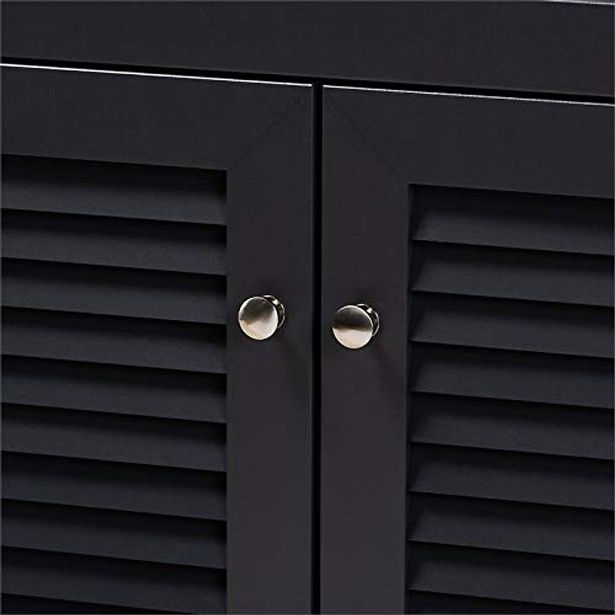 BOWERY HILL Wood 4-Shelf and Drawer Shoe Cabinet in Dark Gray