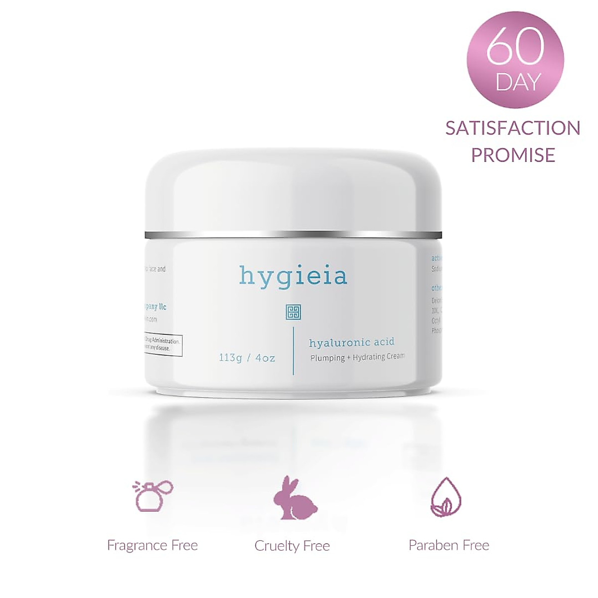 Hygieia + Encapsulated Hyaluronic Acid Face Moisturizer – Hydrating Liposomal Face Cream for Women & Men – Fast & Deep Cellular Absorption for Daily Skin Hydration, Firming, Toning & Elasticity, 4oz