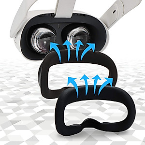 Silicone Face Interfacial Cover for Oculus Quest 2 Gaming Accessories Headset Sweat-Proof Non-Slip Washable Replacement Light Blocking Pads Cushion by X-super Home