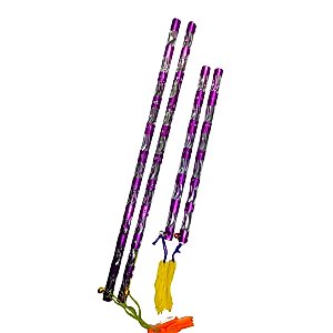 JAGMOR Navratri Special dandiya| Metal Aluminum Navratri Raas Garba Dandiya Sticks, 1 Big Pair and 1 Small Pair, Pink Color, Pack of 4