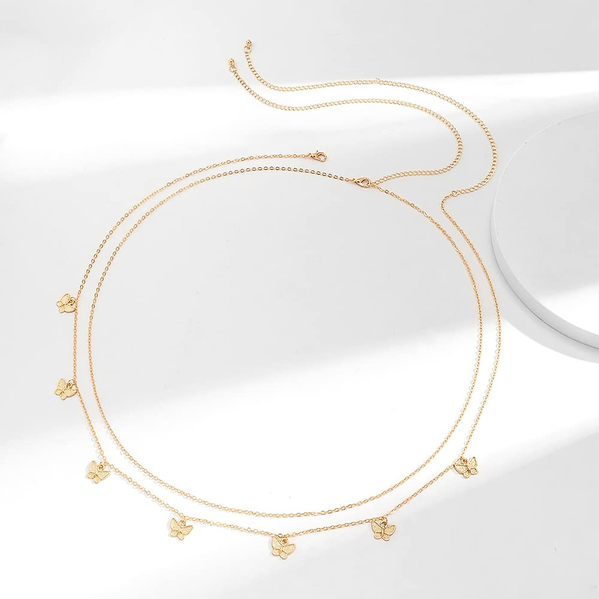 Layered Butterfly Waist Chain Belly Necklace Chain Belts for Women Waist Chains for Women Body Accessories Gold Butterflies Body Chain