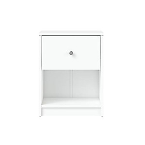 Home Square 2 Piece Modern Wood Dresser and Nightstand Bedroom Set in White