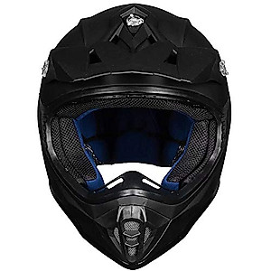 ILM Adult Dirt Bike Helmets Motocross ATV Dirtbike BMX MX Offroad Full Face Motorcycle Helmet, DOT Approved Model 128S (Matte Black, Adult-Medium)