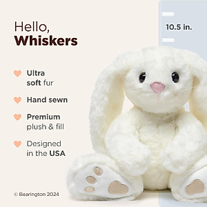 Bearington Whiskers The Plush Rabbit, 10.5 Inch Plush Easter Bunny