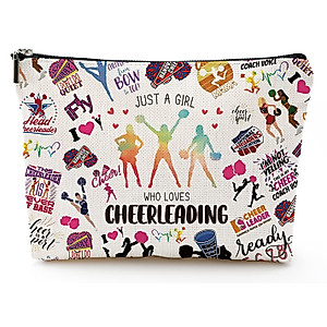 Cheer Stuff Cheerleader Cheer Bag Funny Cheerleader Gifts Cheerleading Girls Gift Christmas Birthday Gifts for Women Her Female Girls Cheer Team Merchandise - Peace Love Cheerleading