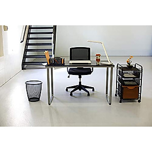 Safco Products Onyx Mesh 1 File Drawer and 2 Small Drawers Rolling File Cart 5213BL, Black Powder Coat Finish, Durable Steel Mesh Construction, Swivel Wheels for Mobility