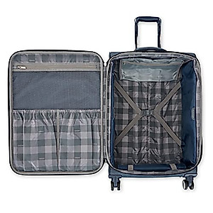 AMERICAN TOURISTER Whim Softside Expandable Luggage with Spinners, Navy Blue, Carry On